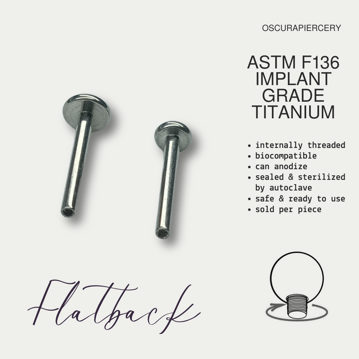 FLATBACK LABRET 16G | Internal Thread | Implant Grade Titanium | Oscur ...